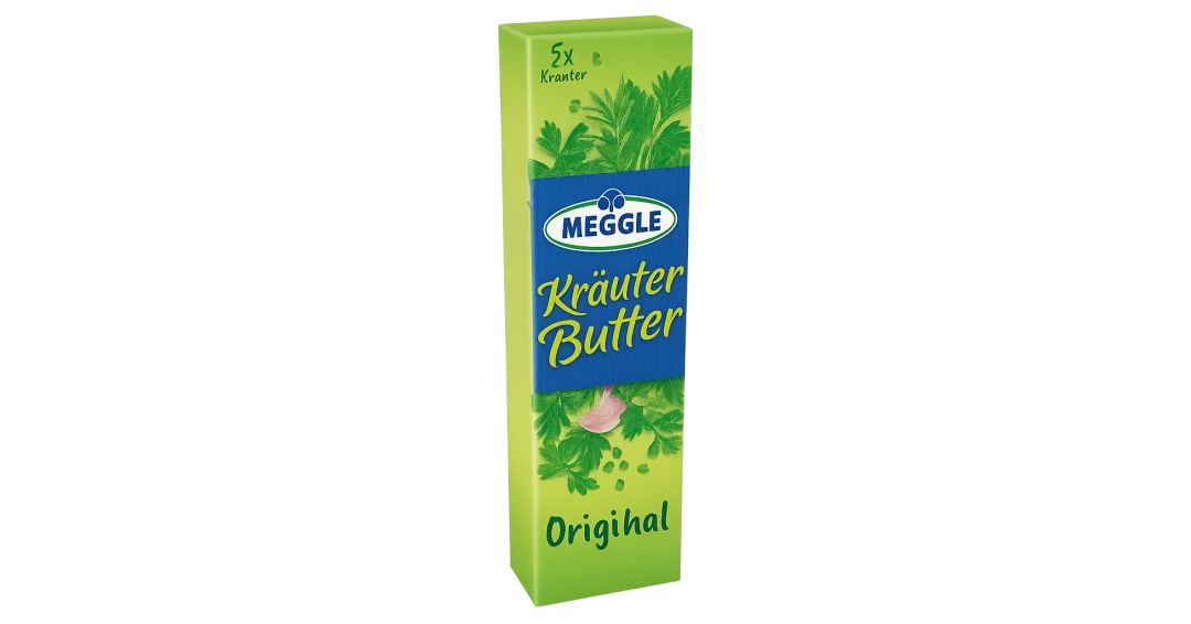 Meggle Kräuterbutter Logo Angebote - 100g Packung | Aktionspreis.de